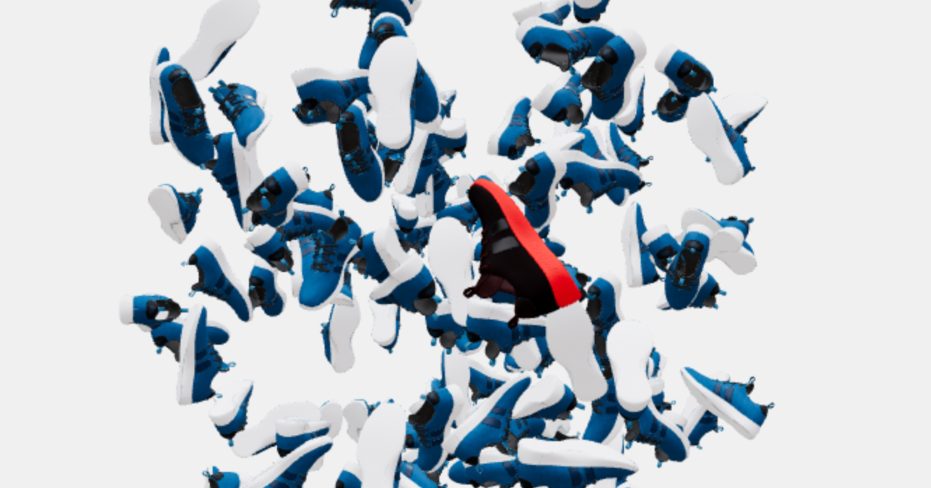 floating-instanced-shoes - Codesandbox