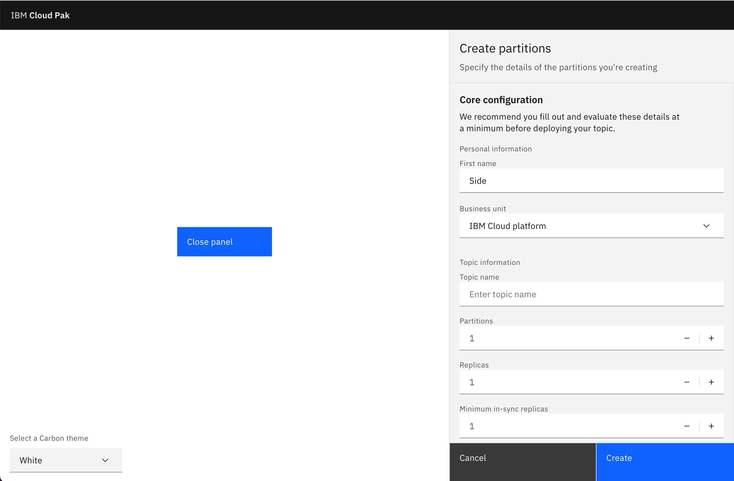 Modal over SidePanel - Codesandbox