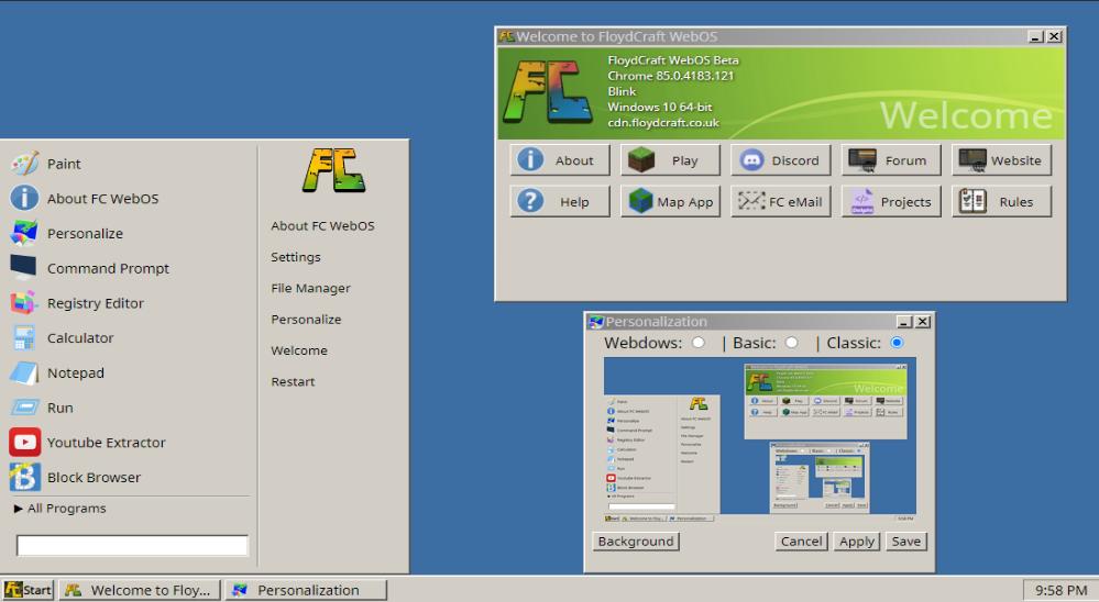 FloydCraft WebOS - Codesandbox